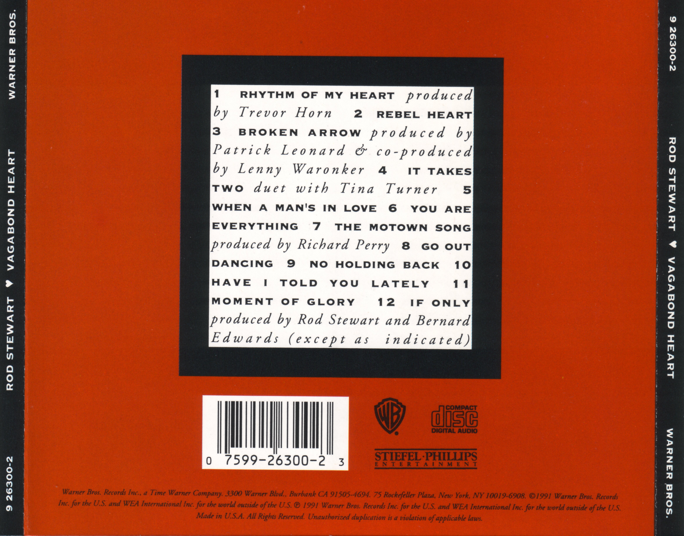 Rod Stewart Vagabond Heart : Back | CD Covers | Cover Century | Over 1. ...